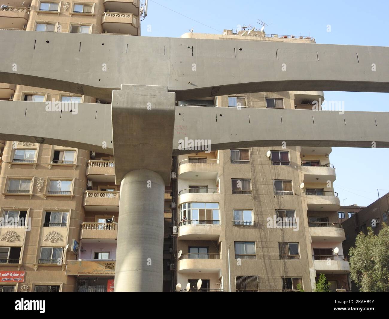 Cairo, Egypt, September 27 2022: Tracks of Cairo monorail overhead ...