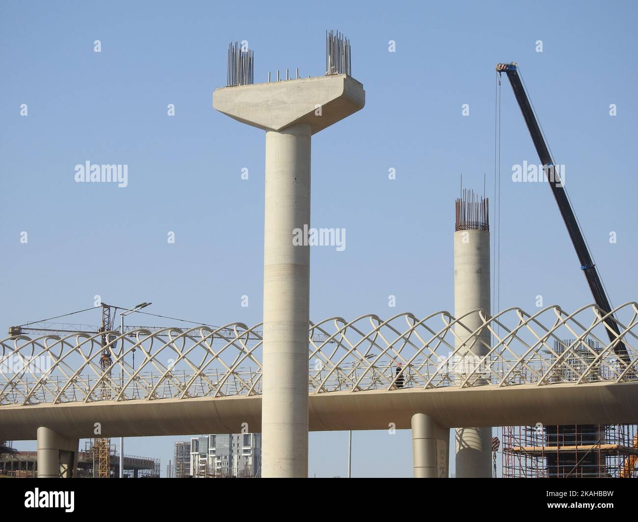 Giza, Egypt, July 25 2022: Giza Egyptian overhead transportation system ...