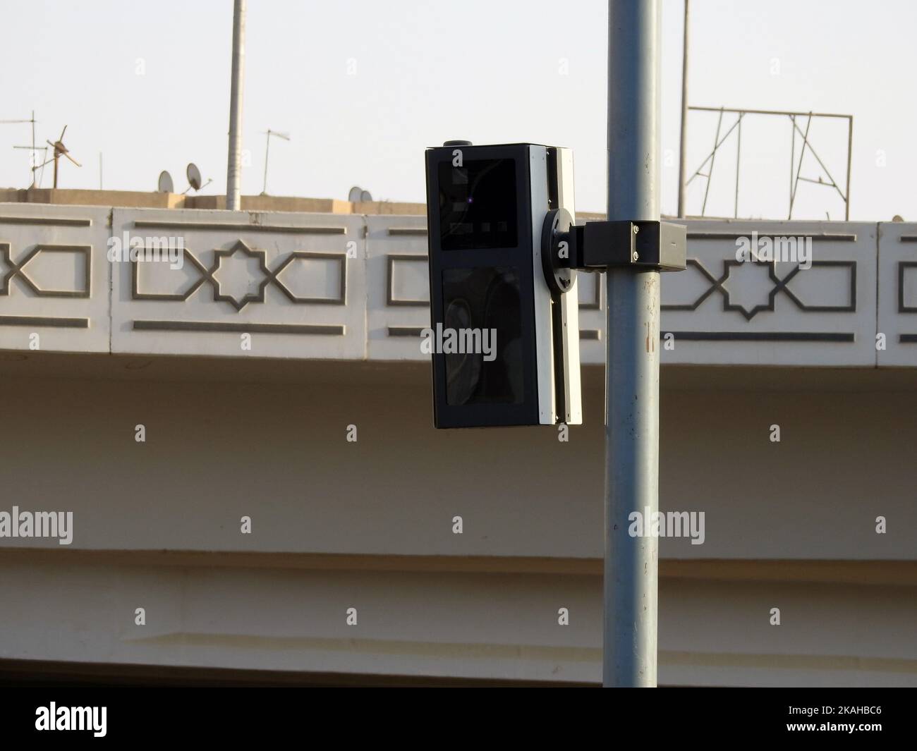 An Infrared Traffic Radar Speed Trap Camera Ready To Monitor Vehicles