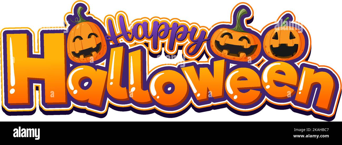 Happy Halloween Font Logo illustration Stock Vector Image & Art - Alamy
