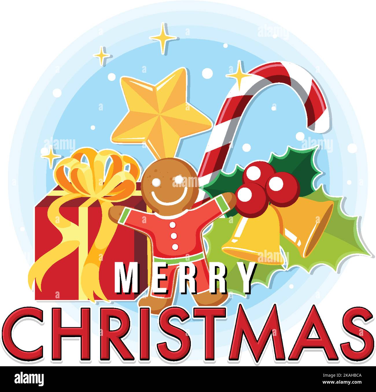 Cartoon illustration words merry christmas Cut Out Stock Images ...