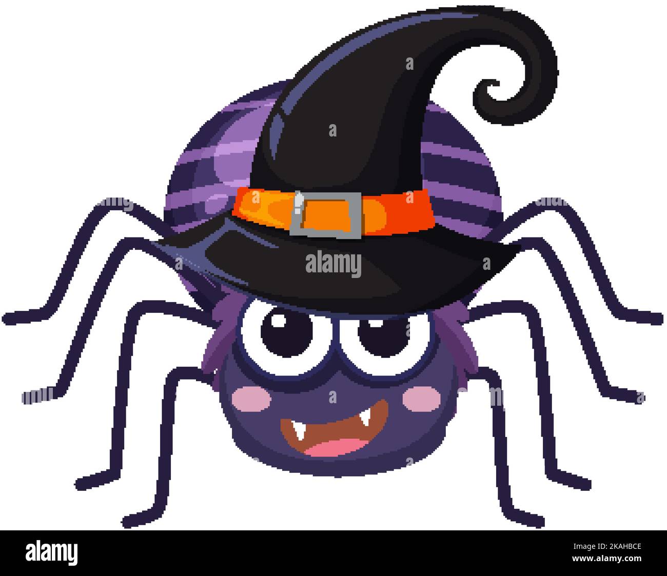 Cute halloween spider cartoon on white background illustration Stock ...
