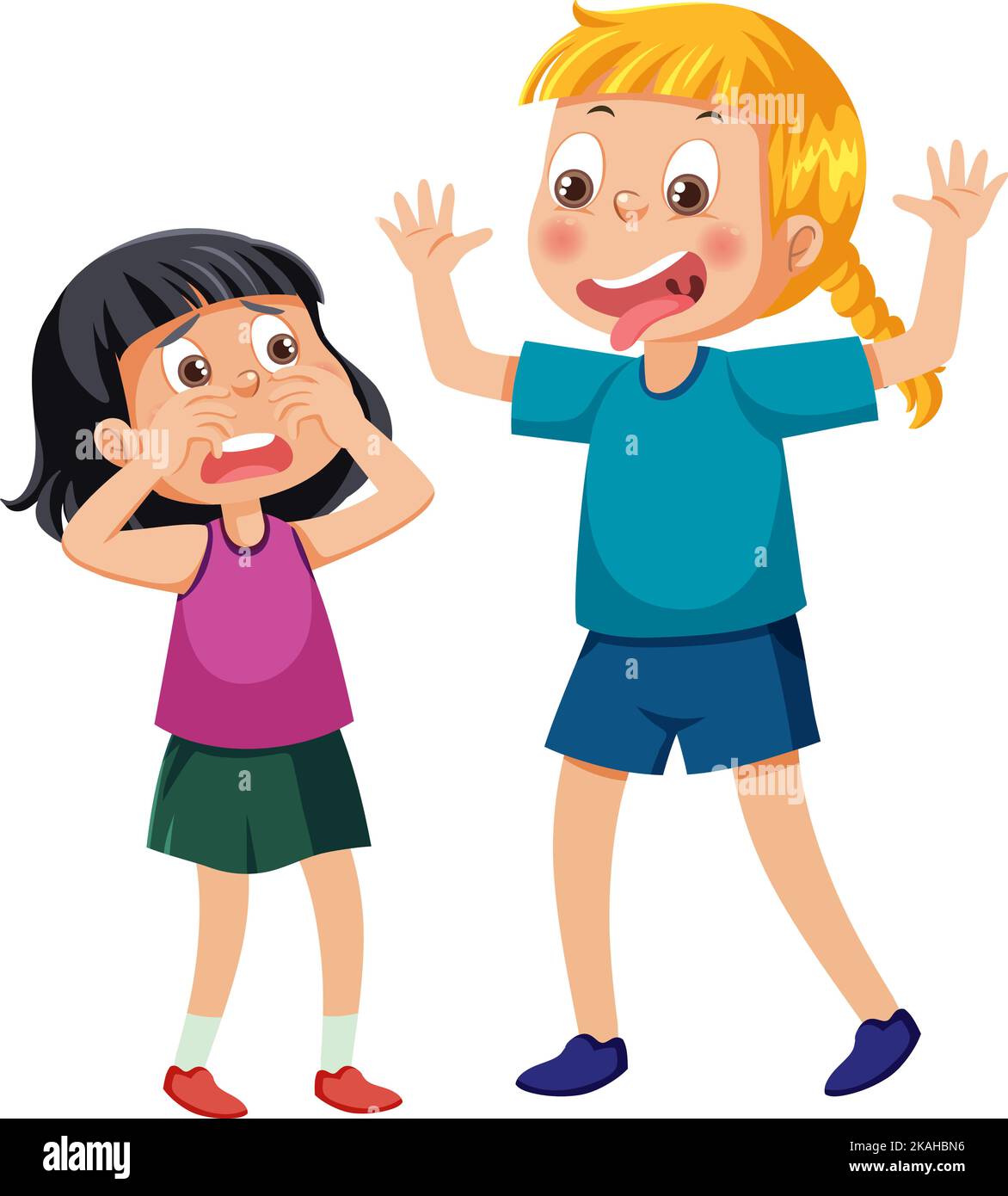 Poor girl bullied by her friend illustration Stock Vector Image & Art ...