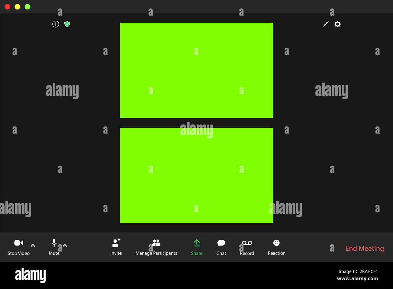 Start online conference concept. Video call app mockup Stock Vector ...