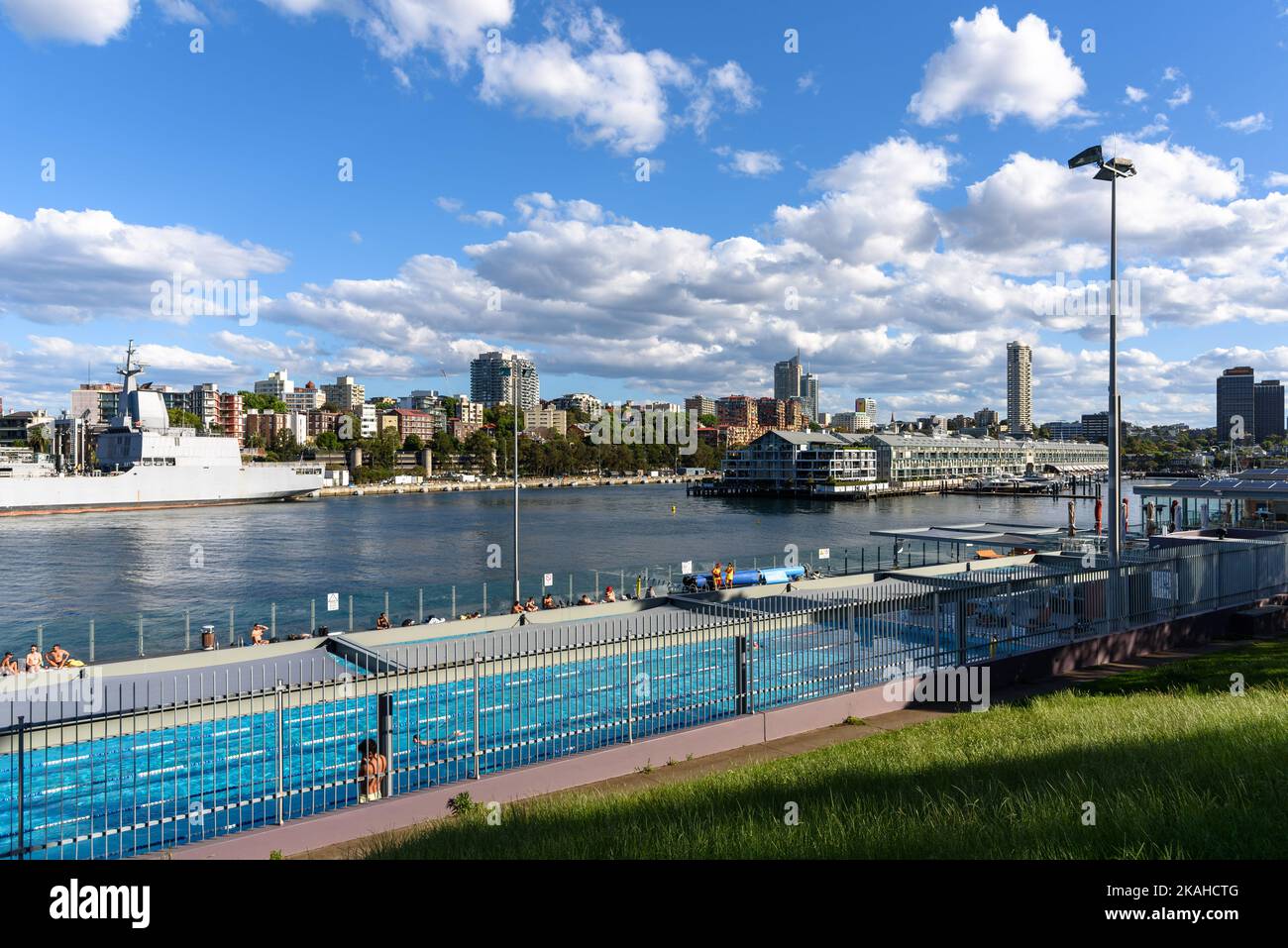 People at the Andrew (Boy) Charlton Pool in Sydney, Australia on a ...
