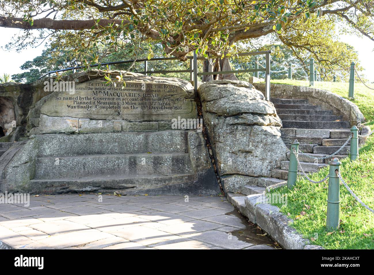 Mrs Macquarie's Chair in Sydney Harbour on a spring day day Stock Photo ...