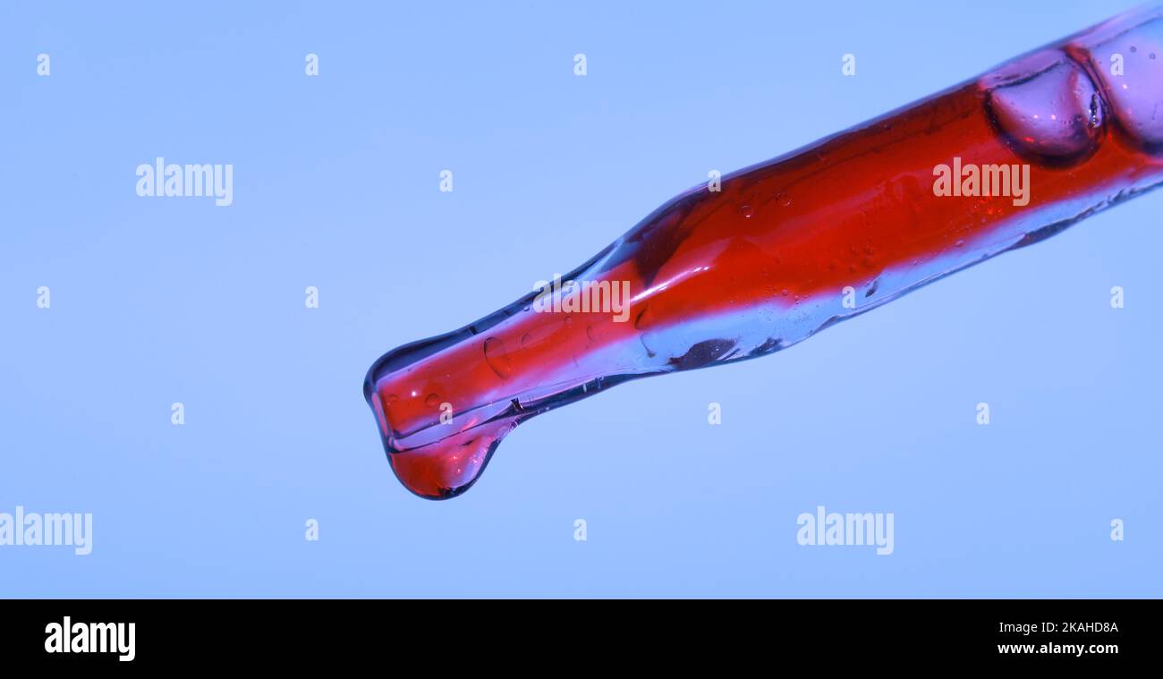 The drop in the pipette of blood. The concept of developing a ...
