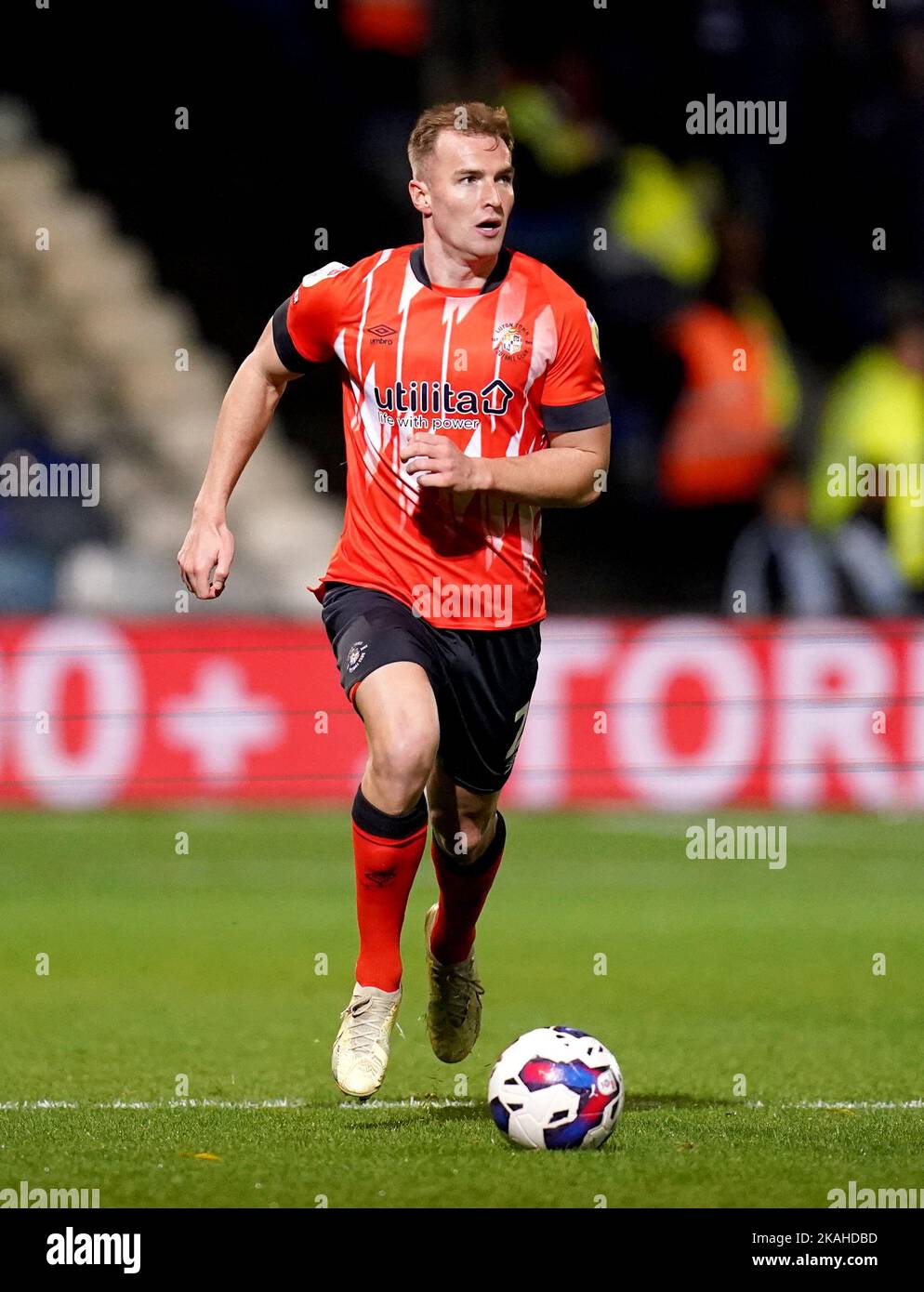 Luton Town's James Bree during the Sky Bet Championship match at the ...