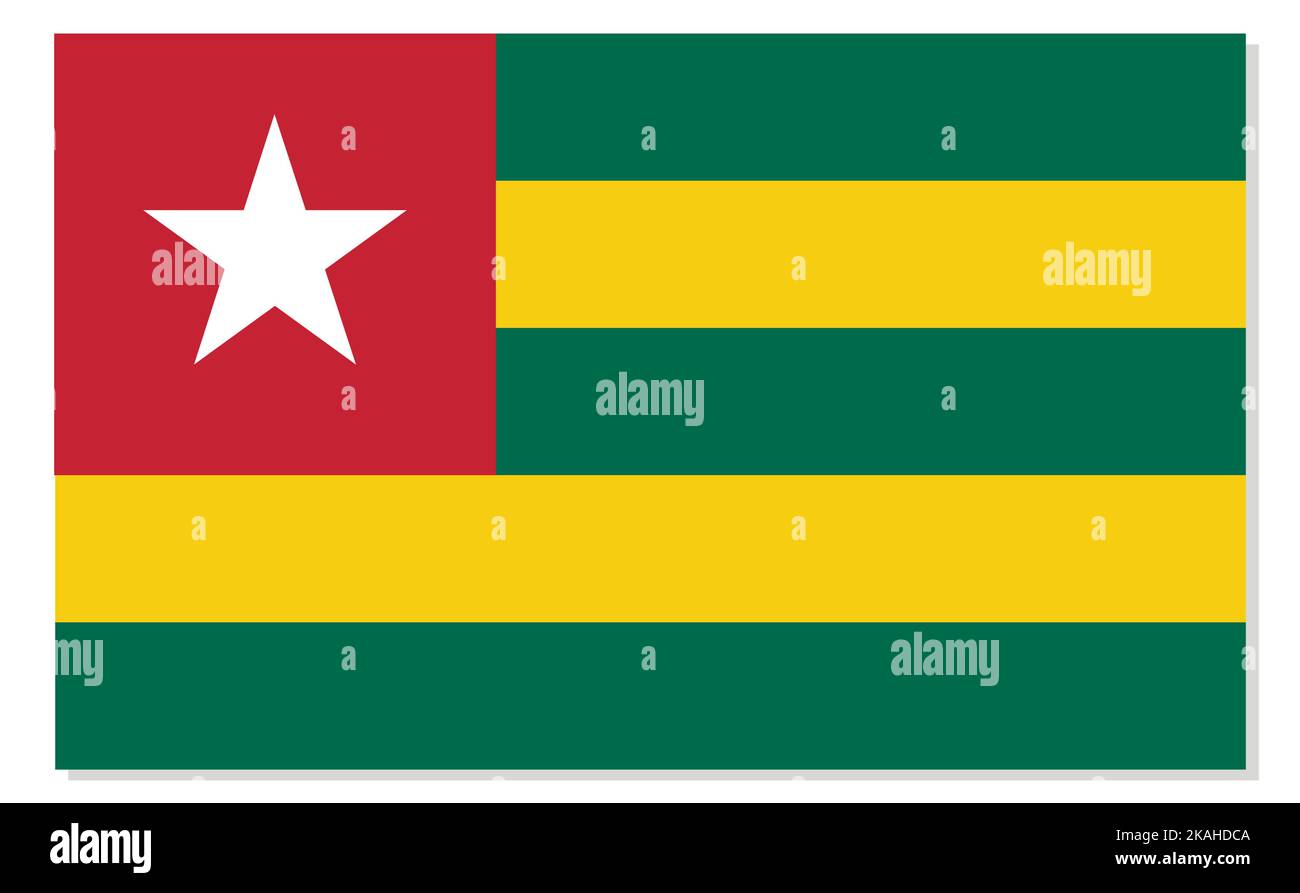 Flag of Togo. National symbol in official colors. Template icon ...