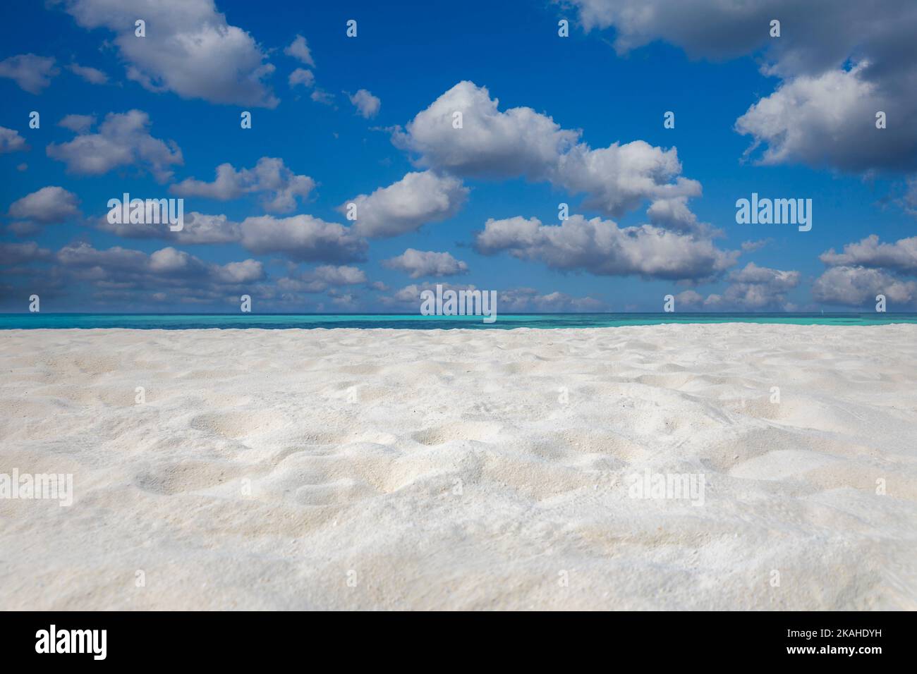 Closeup sea sand beach. Panoramic beach landscape. Inspire tropical ...