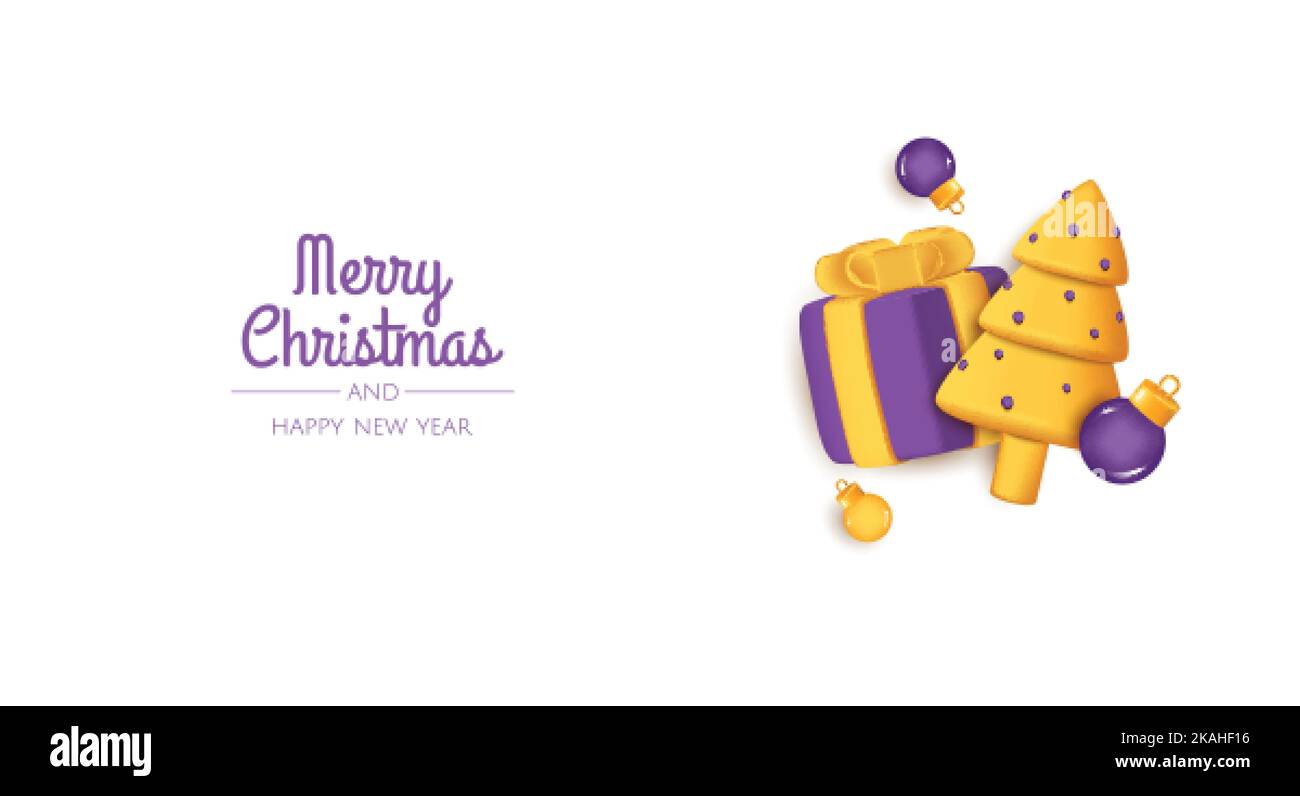 Merry Christmas and Happy New Year. Xmas Festive background with ...