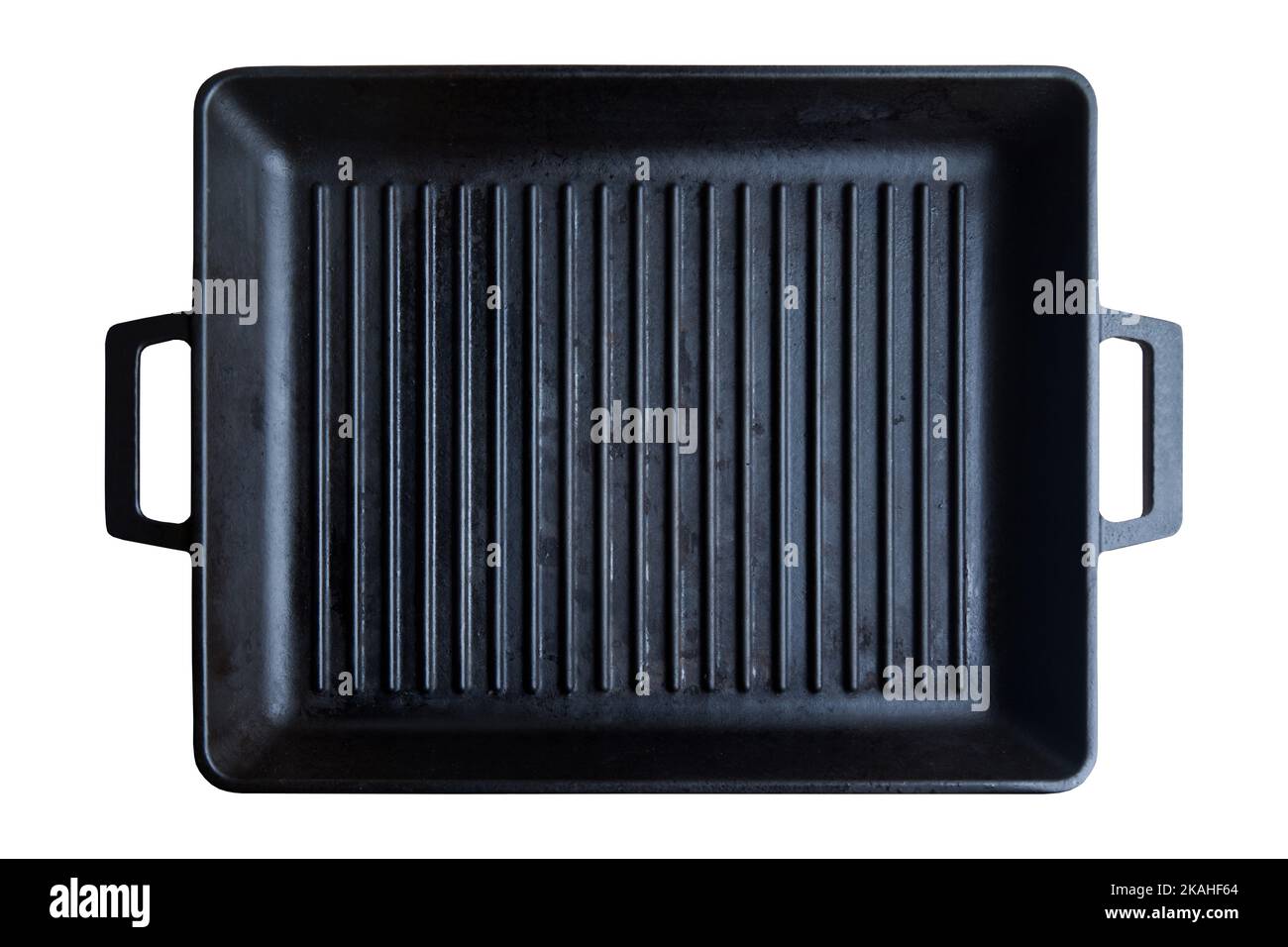 Empty black cast heavy iron grill pan modern kitchen equipment ...