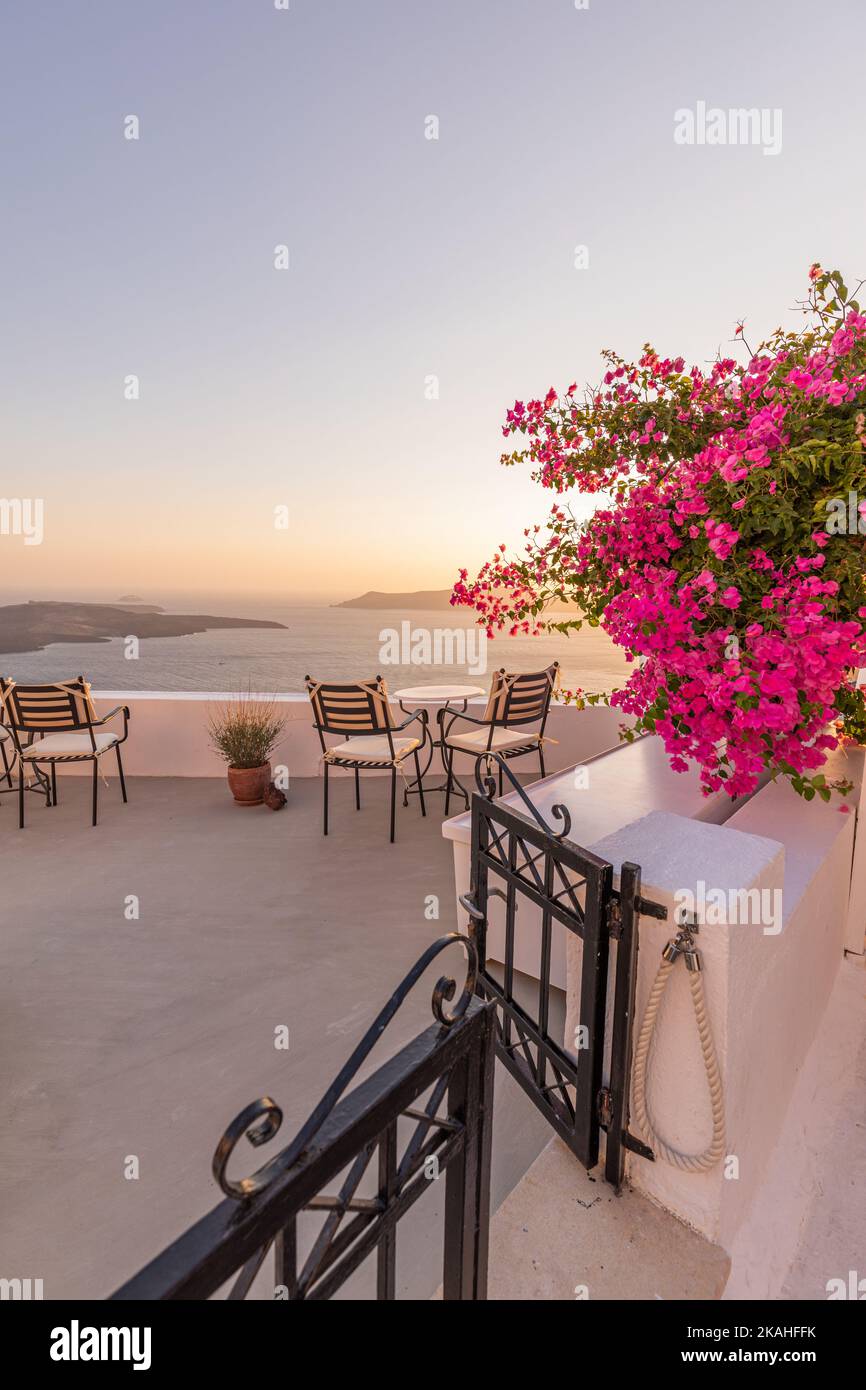 Summer sunset vacation scenic of luxury famous Europe destination ...