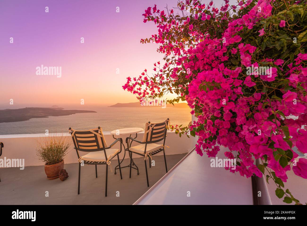 Summer sunset vacation scenic of luxury famous Europe destination ...