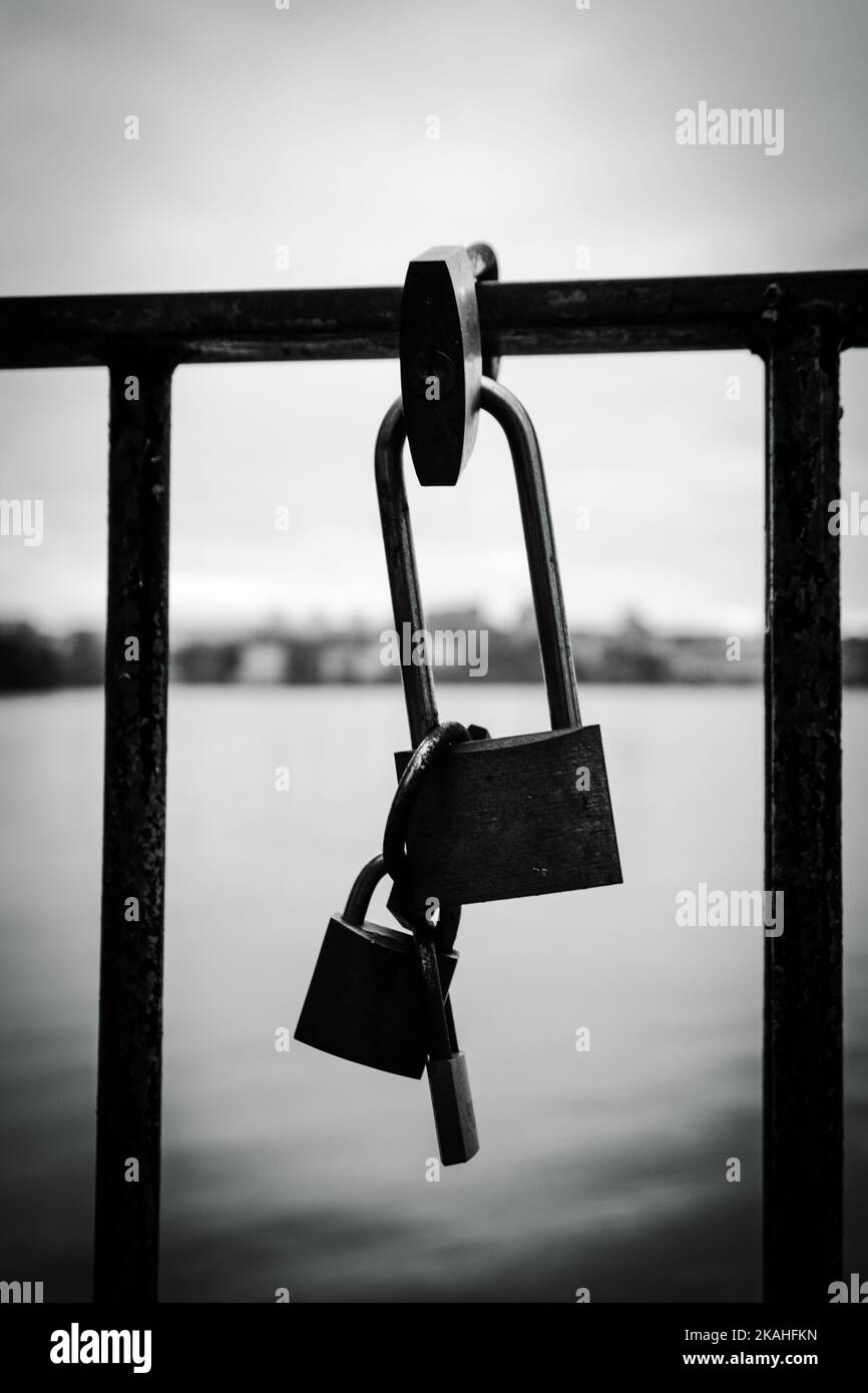 Hanging on railing hi-res stock photography and images - Alamy