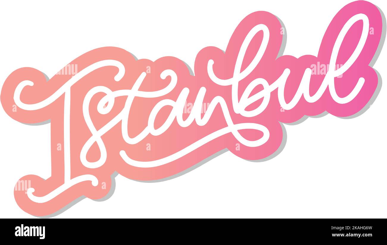 Istanbul. Hand lettering. Vector logo of Istanbul in black color with ...