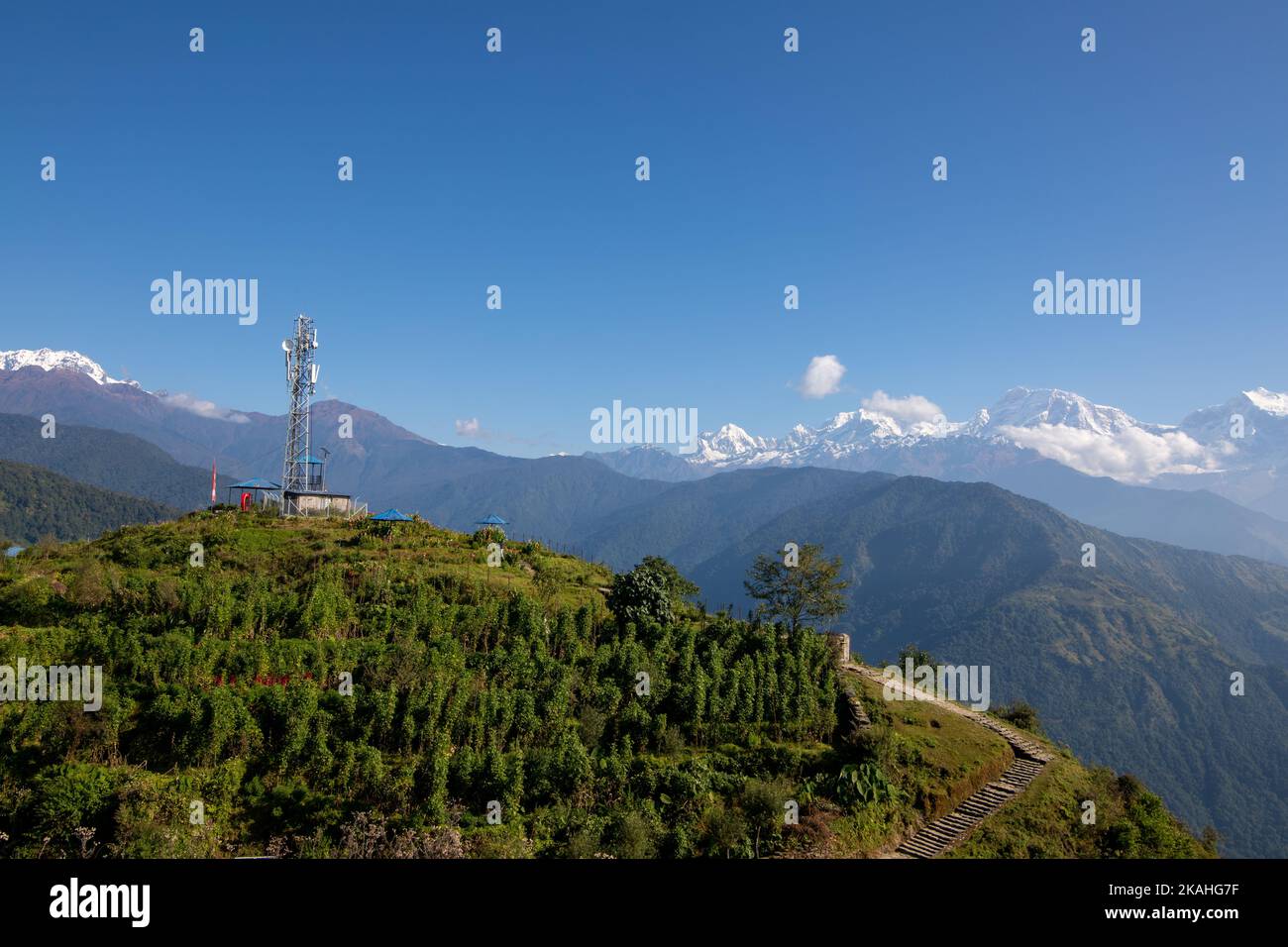 Beautiful Ghale Gau and Bhujung village of Nepal Stock Photo - Alamy