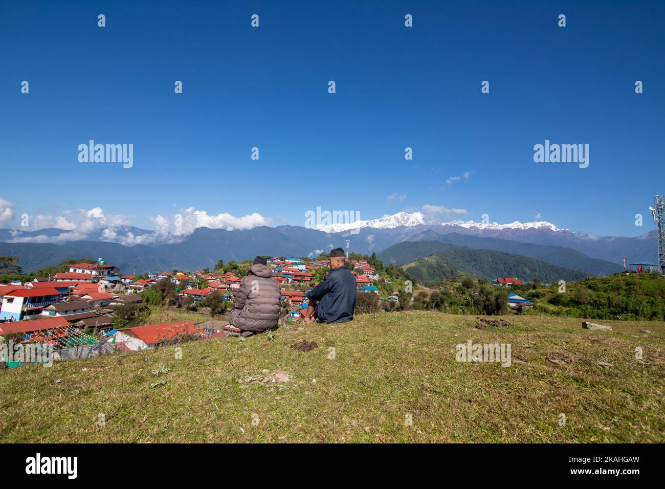 Beautiful Ghale Gau and Bhujung village of Nepal Stock Photo - Alamy