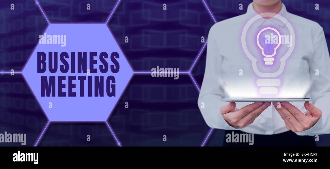 Inspiration showing sign Business Meeting. Concept meaning one thing ...