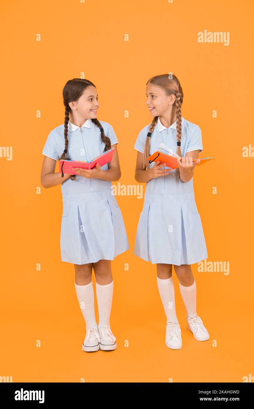 Sincere interest. School library. Educational books for school. Reading ...