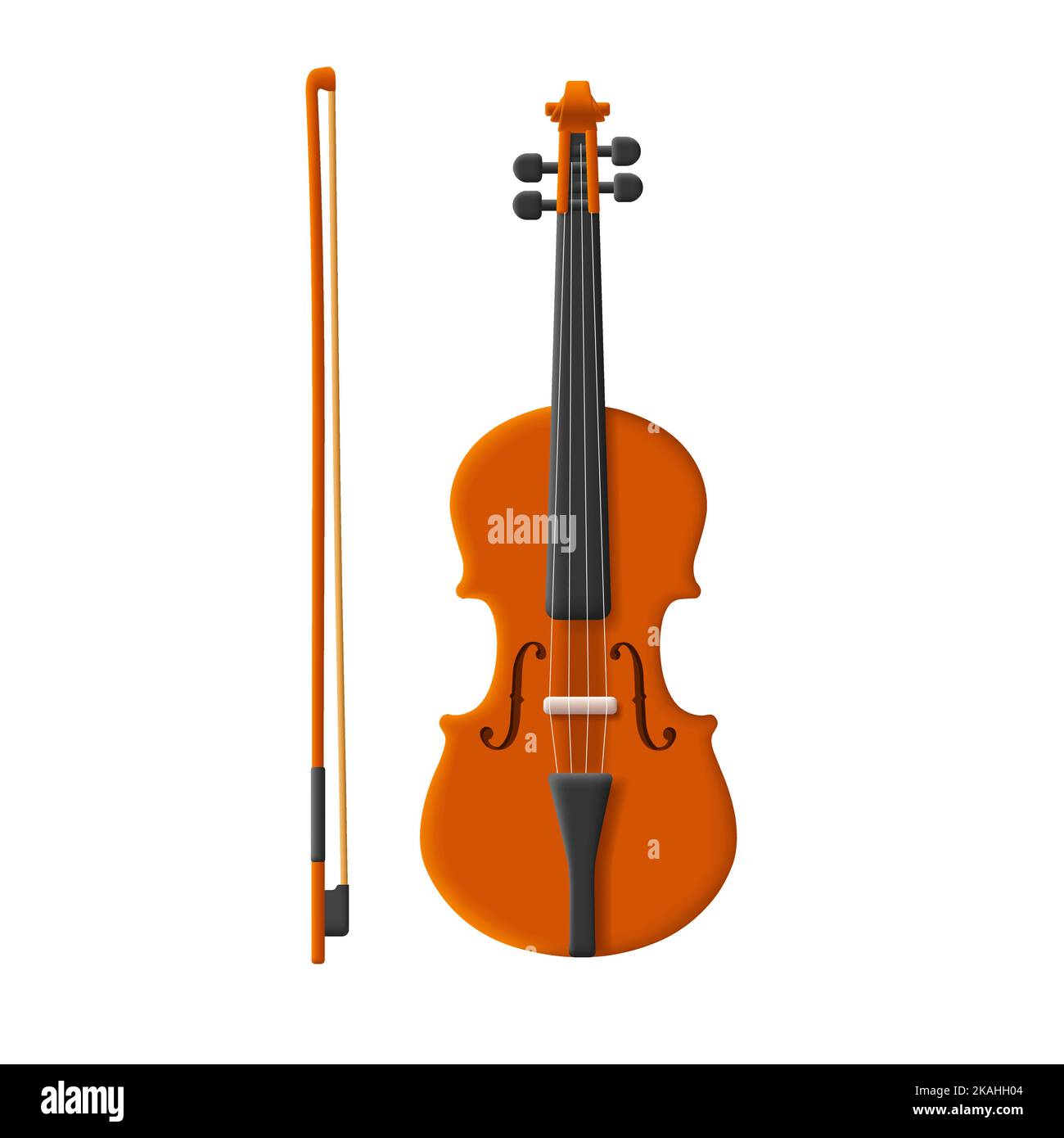 A violin with bow music instrument vector illustration isolated on ...