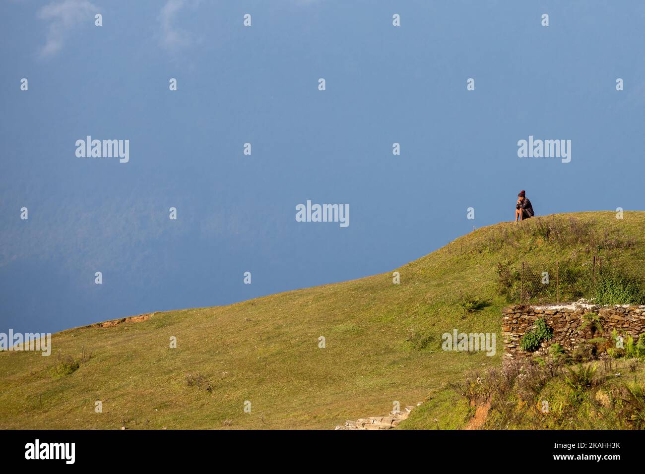 Beautiful Ghale Gau and Bhujung village of Nepal Stock Photo - Alamy