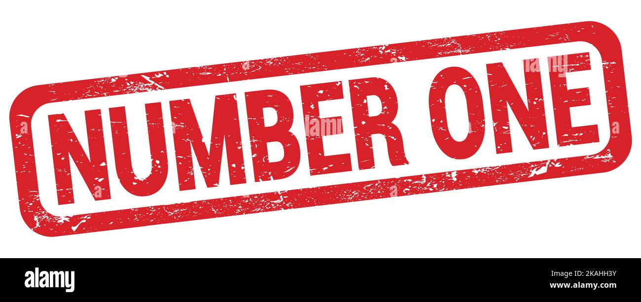 NUMBER ONE text written on red rectangle stamp sign Stock Photo - Alamy