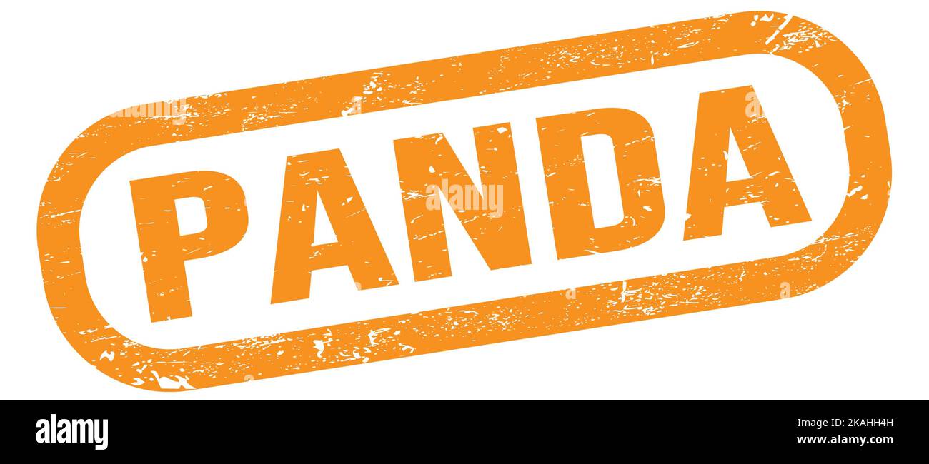 PANDA, text written on orange rectangle stamp sign Stock Photo - Alamy