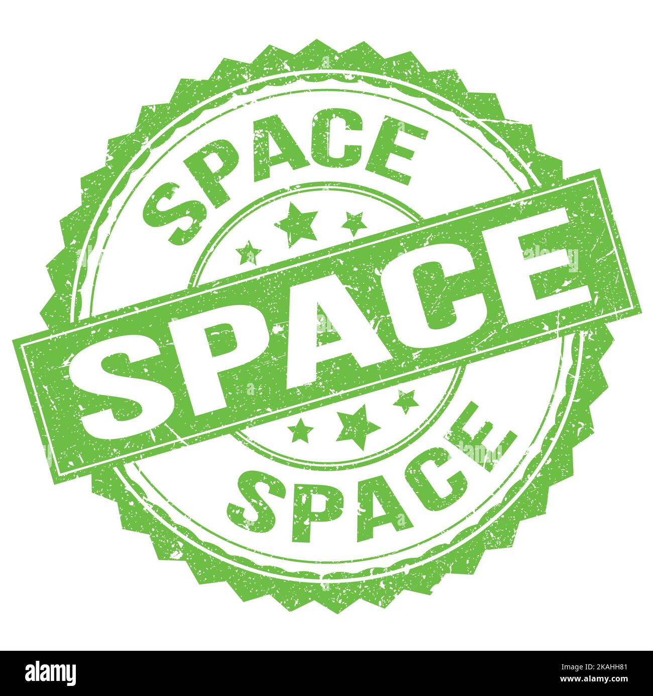 SPACE text written on green round stamp sign Stock Photo - Alamy