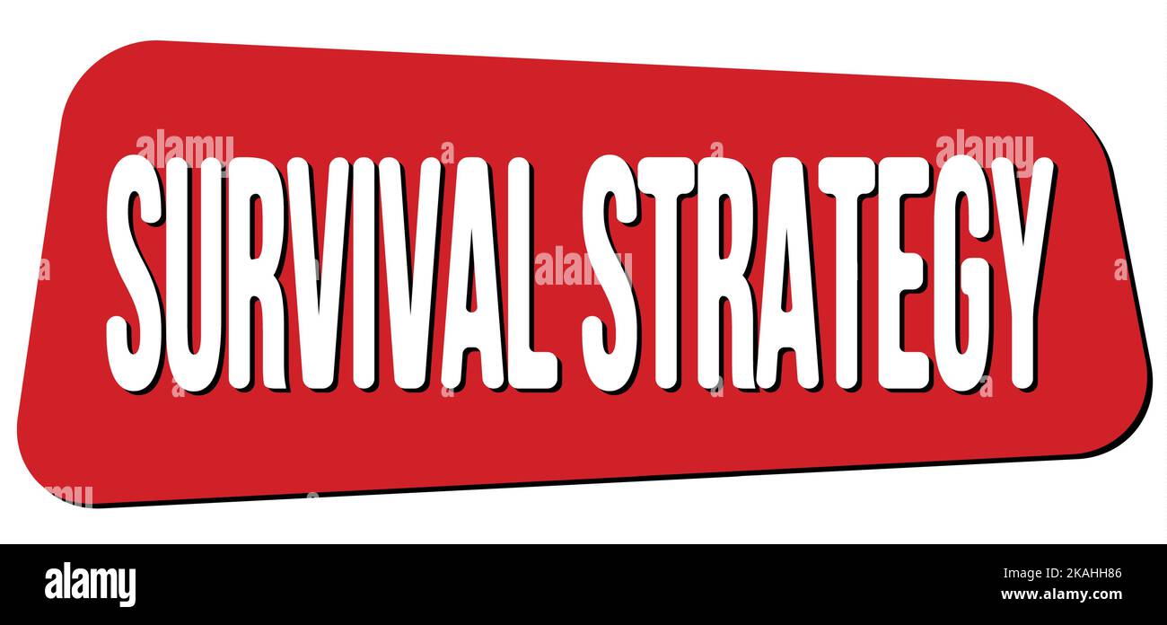 SURVIVAL STRATEGY text written on red trapeze stamp sign Stock Photo ...