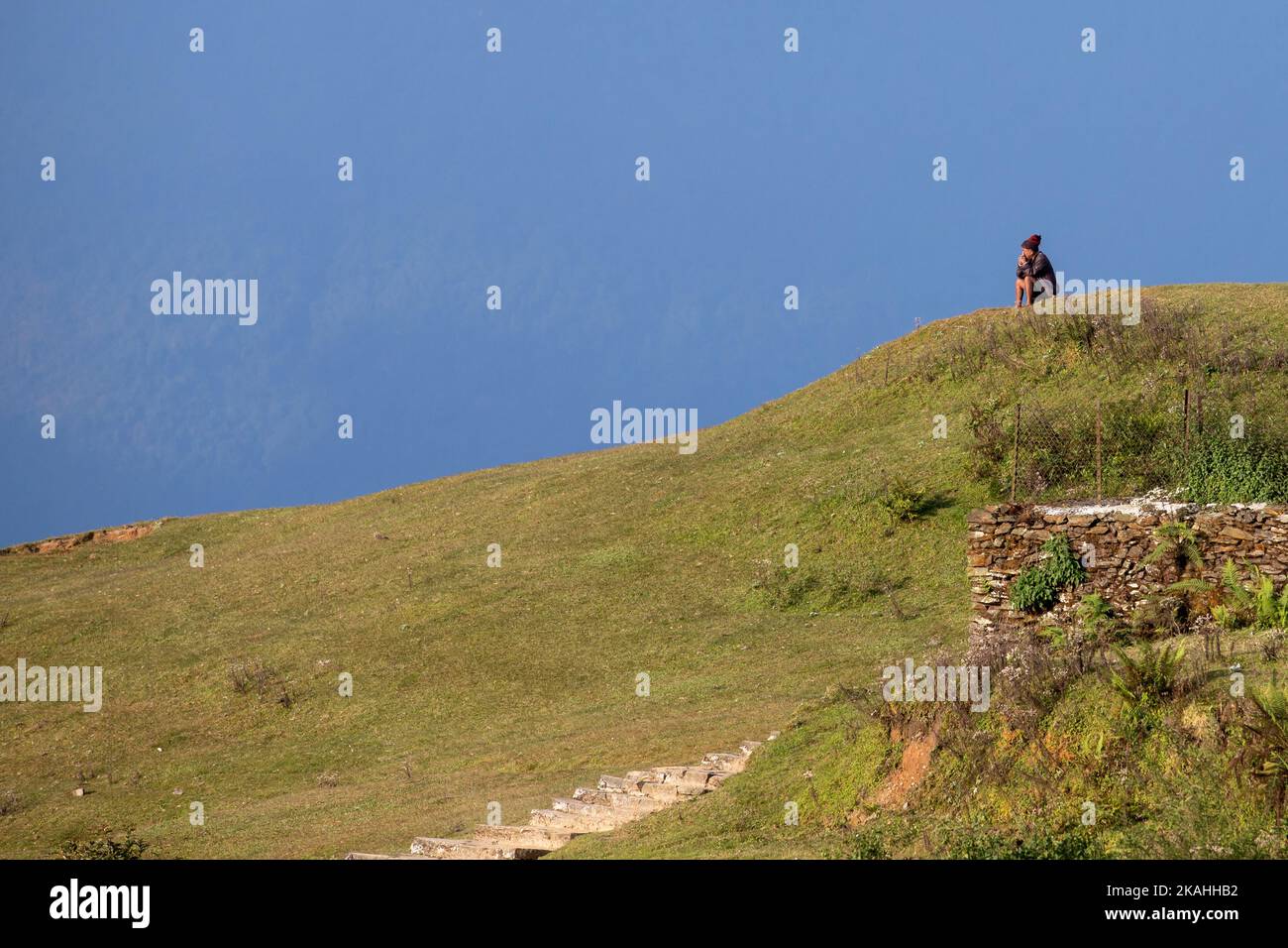 Beautiful Ghale Gau and Bhujung village of Nepal Stock Photo - Alamy