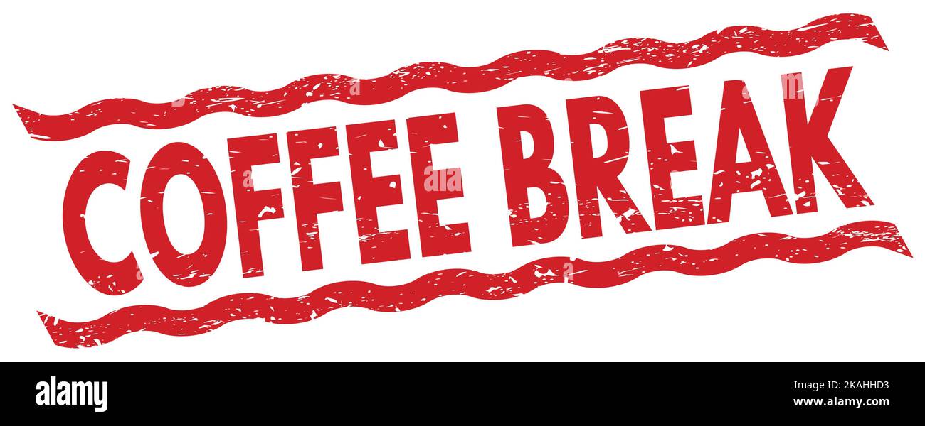 COFFEE BREAK text written on red lines stamp sign Stock Photo - Alamy