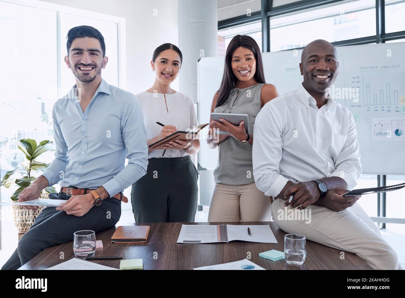 Motivation, collaboration and diversity business people, portrait and ...