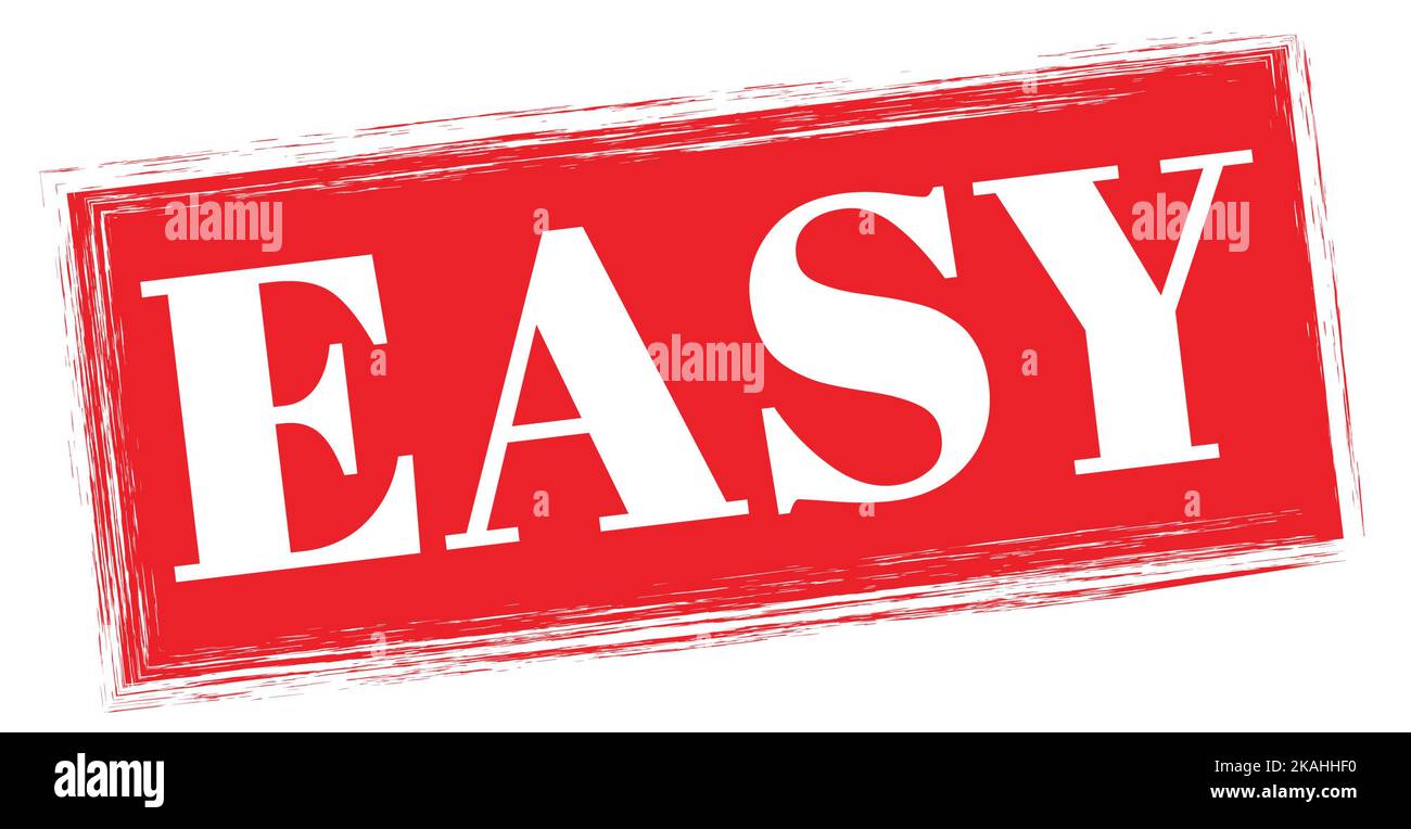 EASY text written on red rectangle stamp sign Stock Photo - Alamy