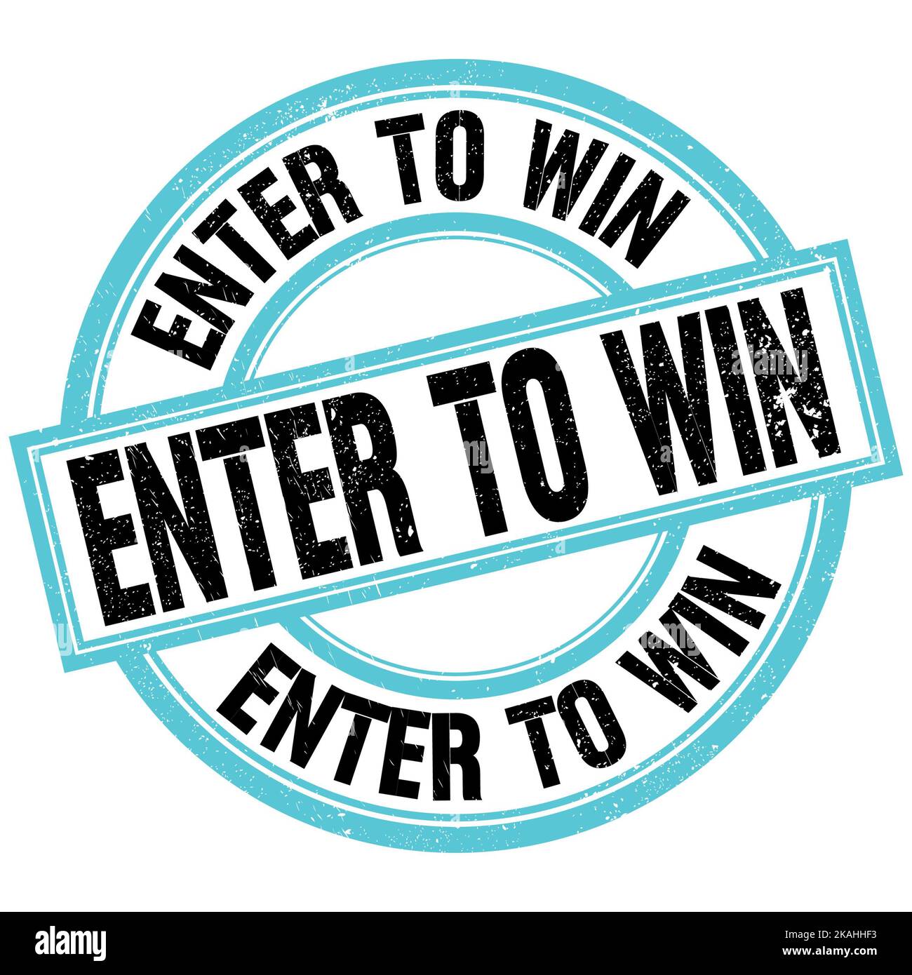 ENTER TO WIN text written on blue-black round stamp sign Stock Photo ...