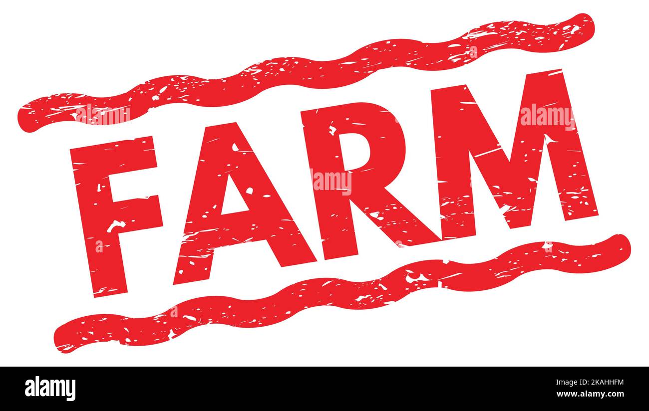FARM text written on red lines stamp sign Stock Photo - Alamy