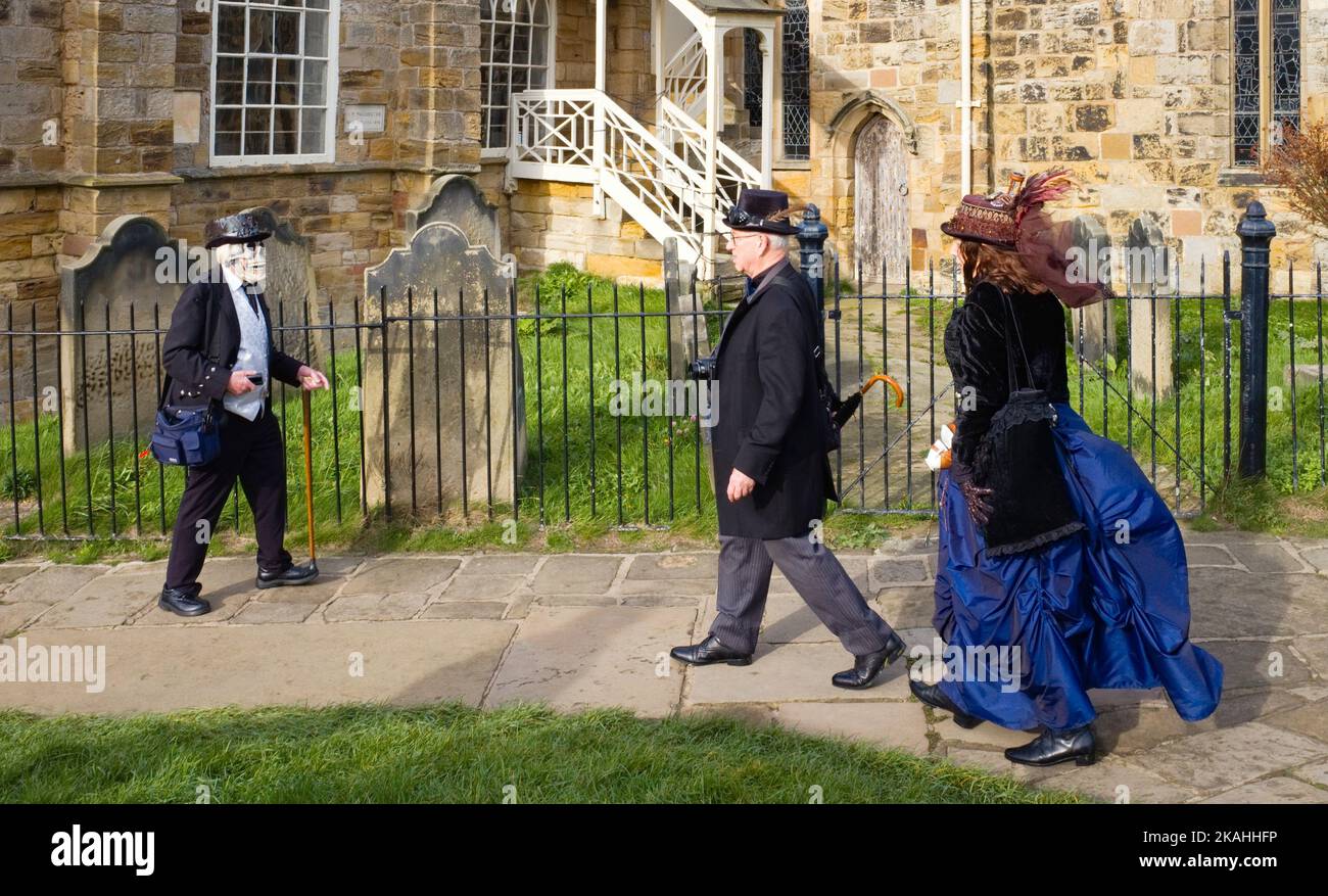 The man in the skull mask spoke in a ghostly way at the goth weekend in ...