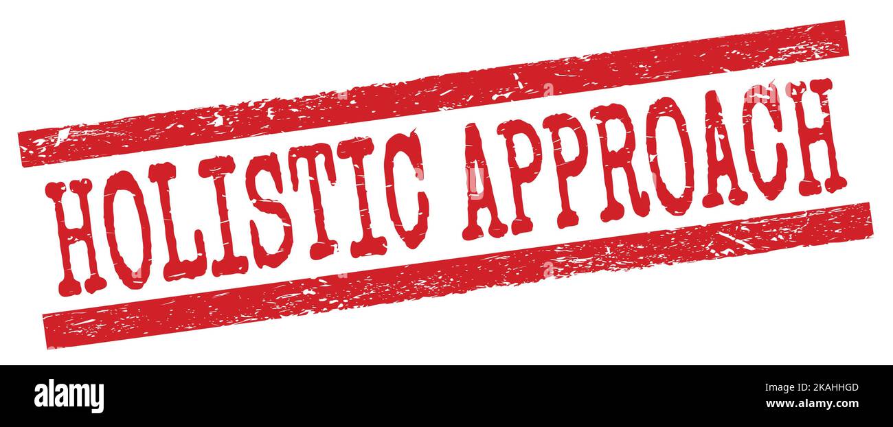 HOLISTIC APPROACH text written on red grungy lines stamp sign Stock ...