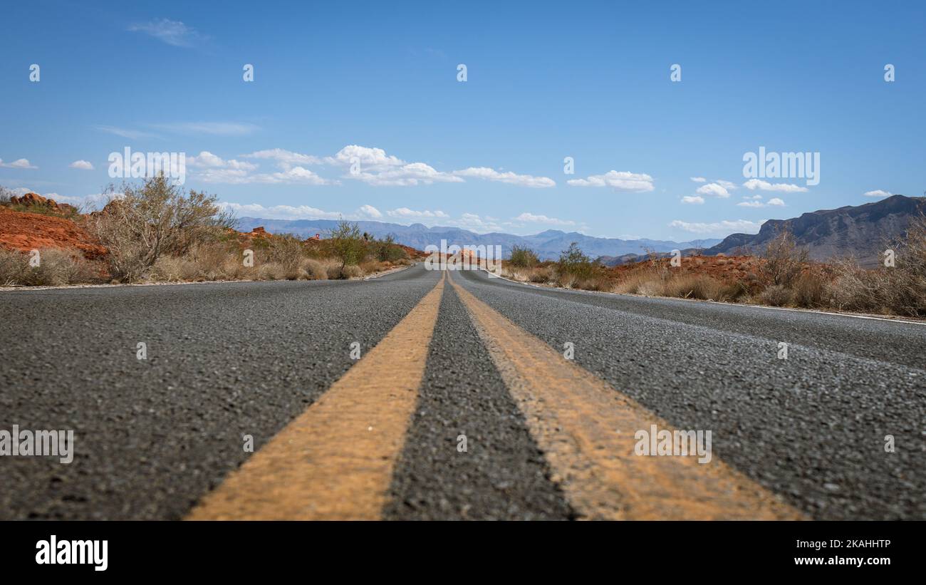 Driving and walking through the Valley of Fire State Park, formed by ...