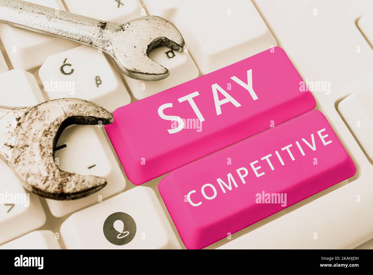 Writing displaying text Stay Competitive. Word Written on moving from ...