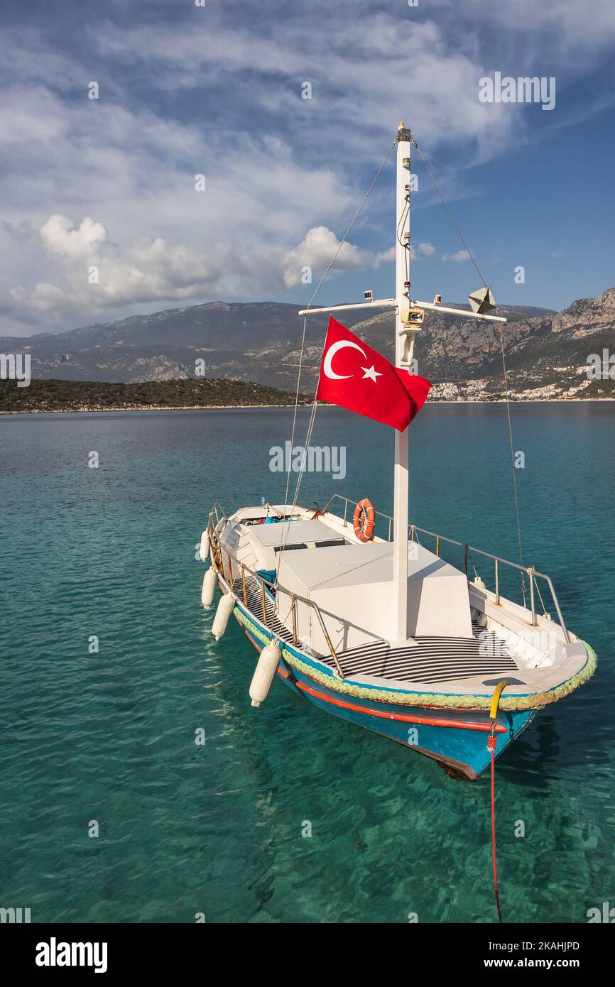Turkish boat near Kas, Turkey Stock Photo - Alamy