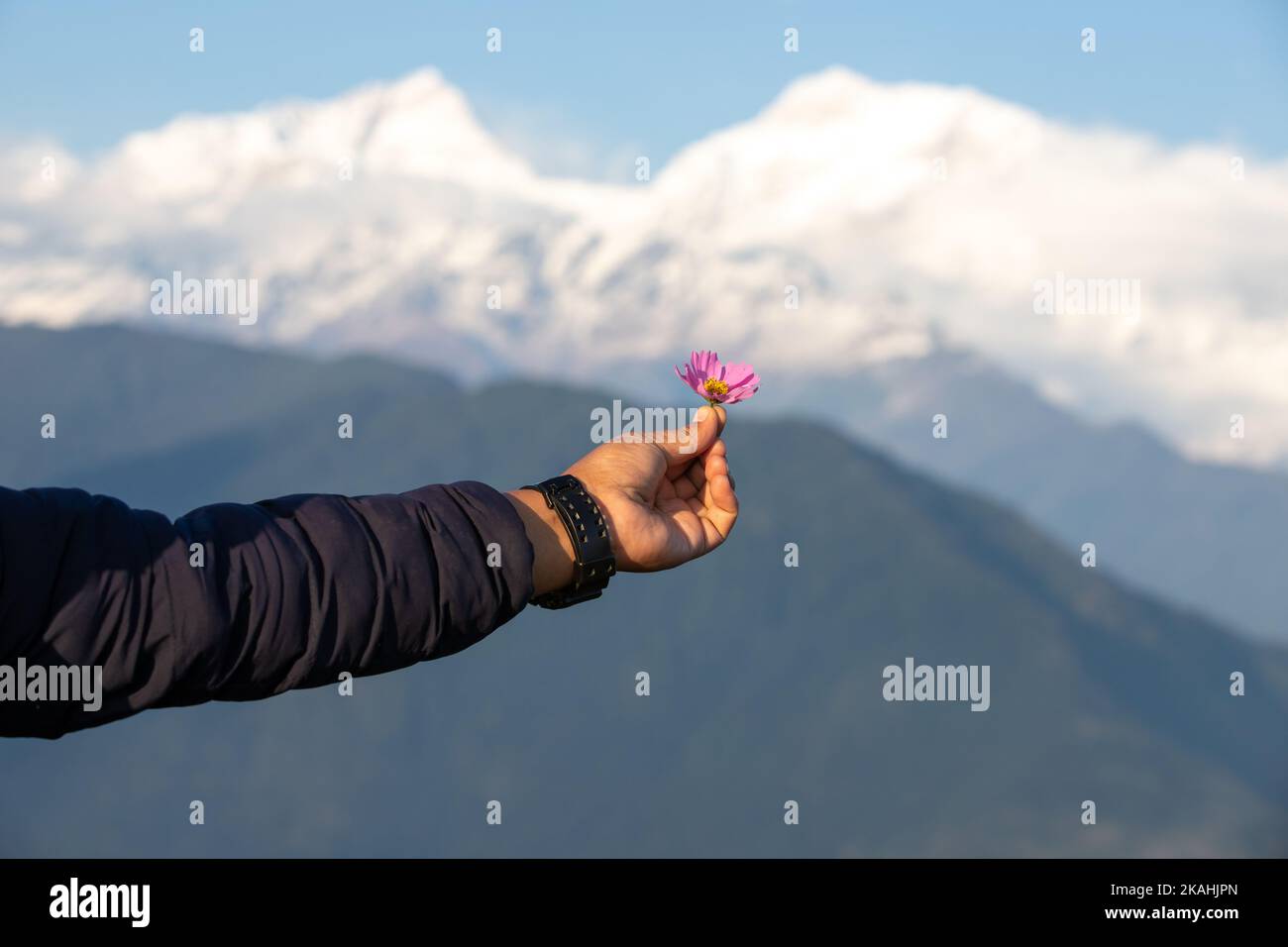 Beautiful Ghale Gau and Bhujung village of Nepal Stock Photo - Alamy