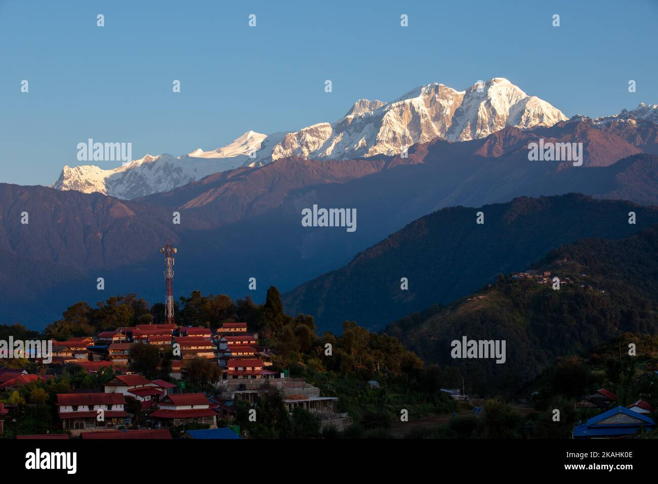 Beautiful Ghale Gau and Bhujung village of Nepal Stock Photo - Alamy