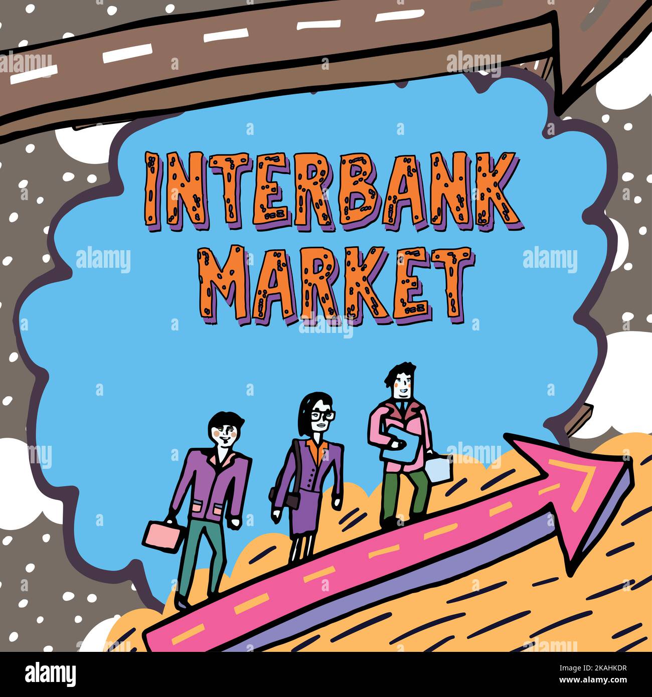 Sign displaying Interbank Market. Business idea banking method which ...