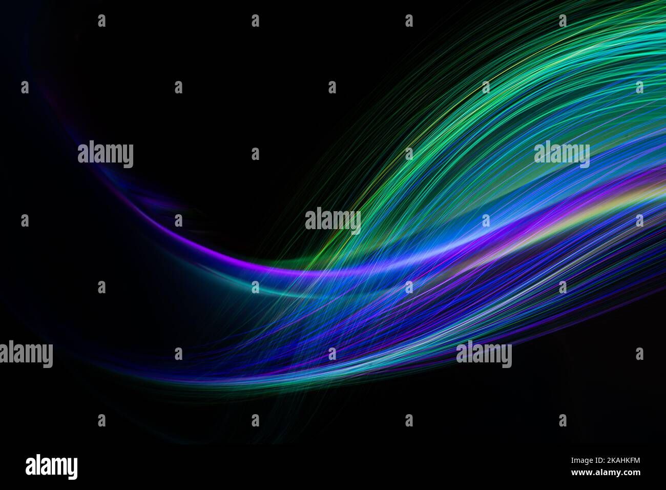 Abstract background neon light wave stripes on black Stock Photo - Alamy