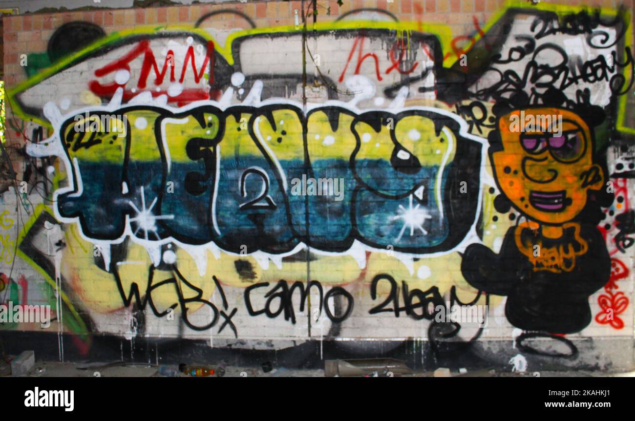 Abandoned buildings with Graffiti Stock Photo - Alamy