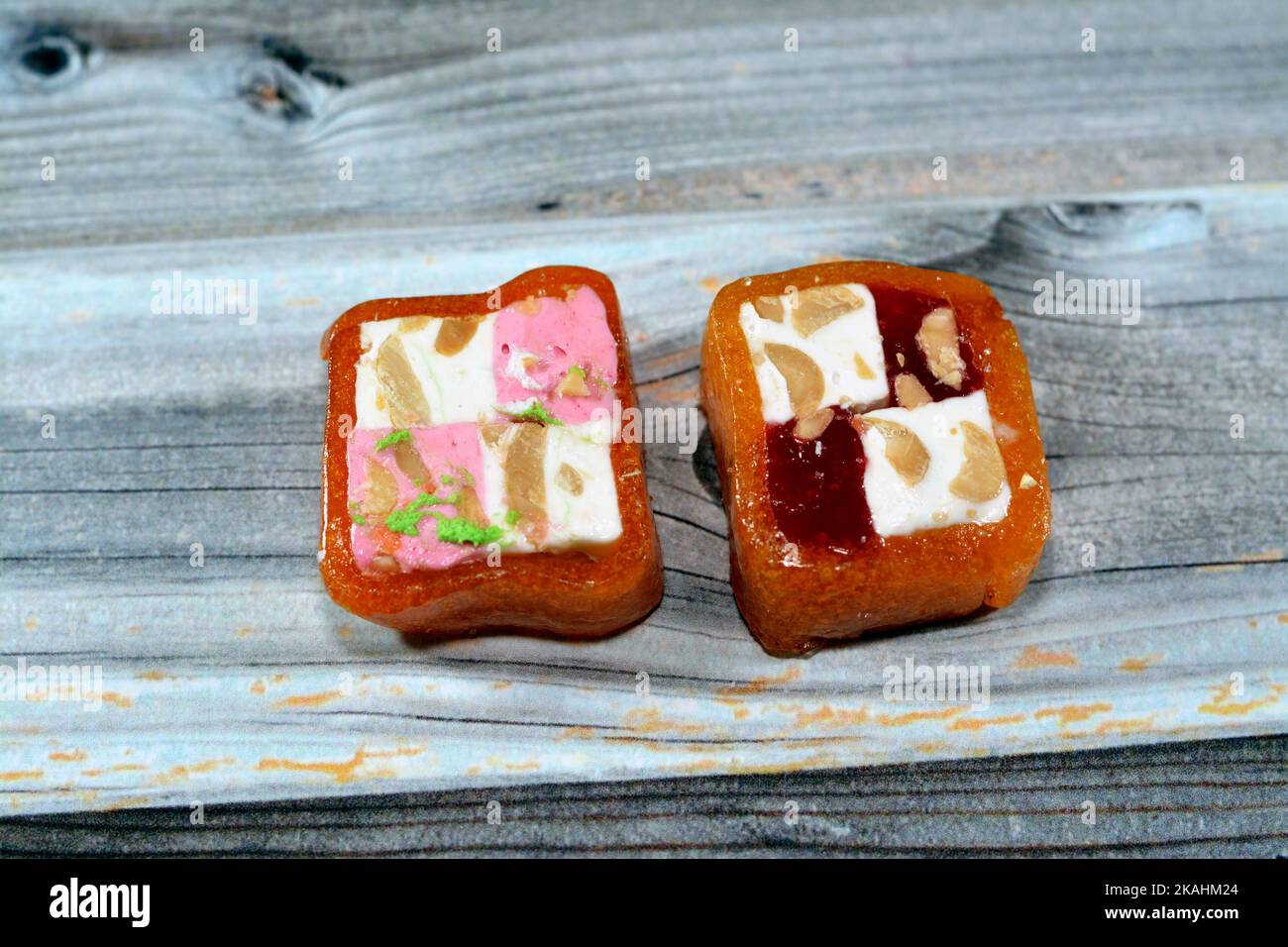 Colorful sweet delicious Lebanese Noga candies with peanuts, Egyptian ...