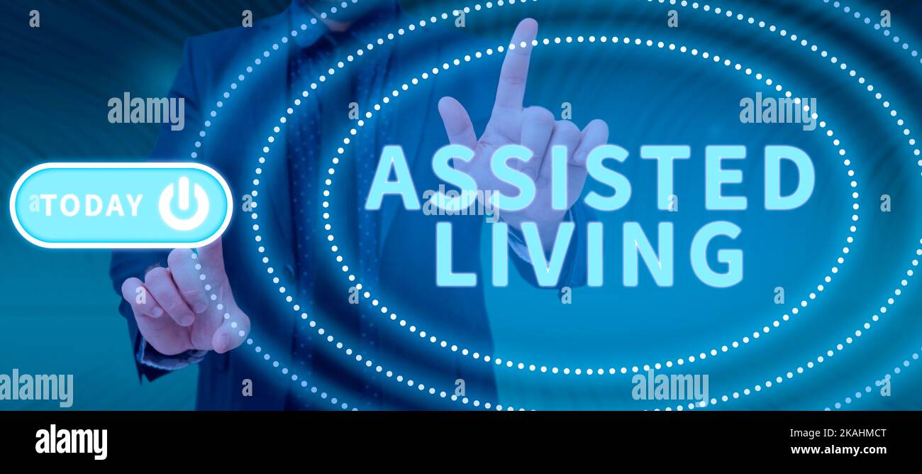 Text caption presenting Assisted Living. Business approach person ...