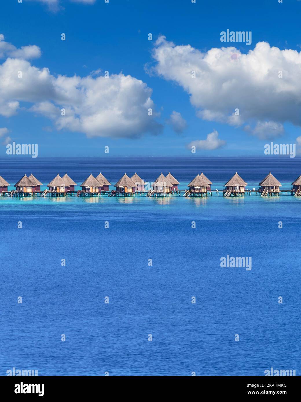 Maldives paradise island. Tropical aerial landscape, seascape with pier ...