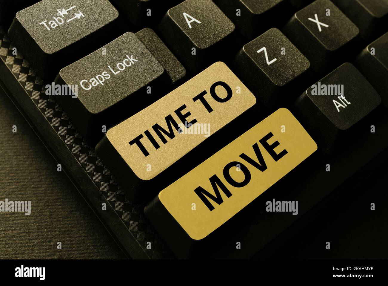 Conceptual caption Time To Move. Word for extending the period when ...